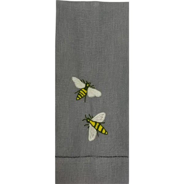MAISON D'HAITI Tea Towelsbuzzing Bees - Grey