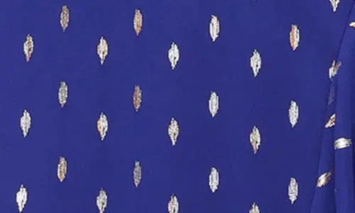 SL FASHIONS Foil Print Chiffon Dress - Iris