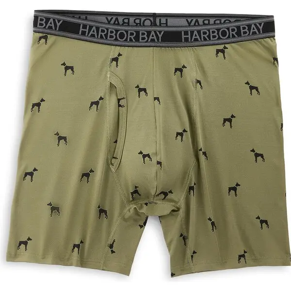 HARBOR BAY BY DXL Big & Tall Mini Dog Tech 5" Boxer Briefs - Clover