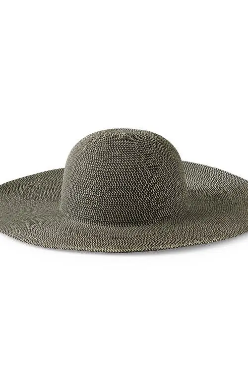 LANDS' END Facesaver Wide Brim Hat - Black/natural