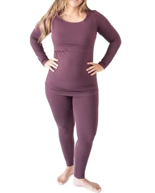 KINDRED BRAVELY Jane Nursing Pajama Set - Burgundy Plum