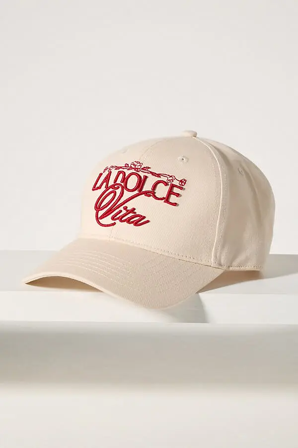 CONEY ISLAND PICNIC Script Baseball Cap - Cream La Dolce Vita