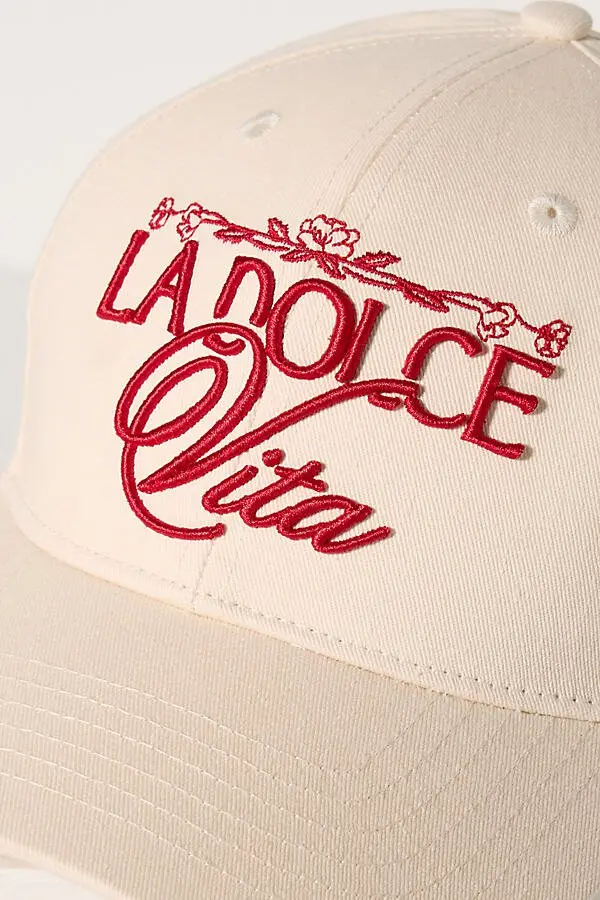 CONEY ISLAND PICNIC Script Baseball Cap - Cream La Dolce Vita