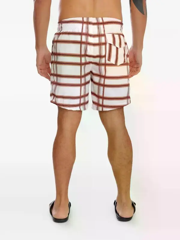 AMIR SLAMA Checked Drawstring Swim Shorts