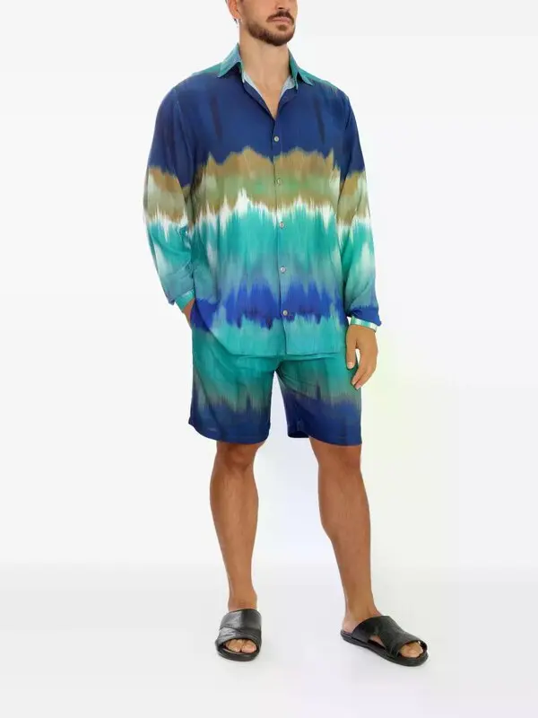 AMIR SLAMA Tie Dye-print Button-up Shirt