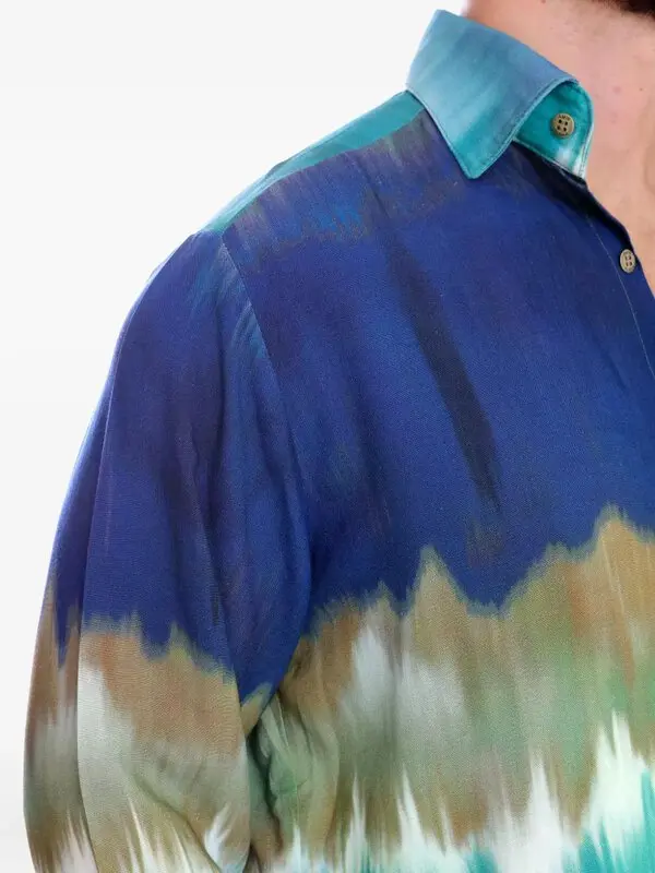 AMIR SLAMA Tie Dye-print Button-up Shirt