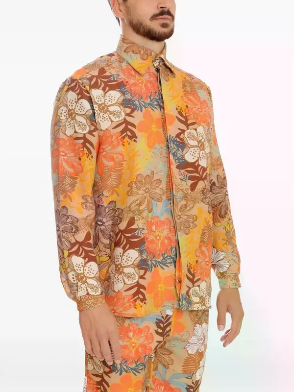 AMIR SLAMA Floral-print Button-up Shirt