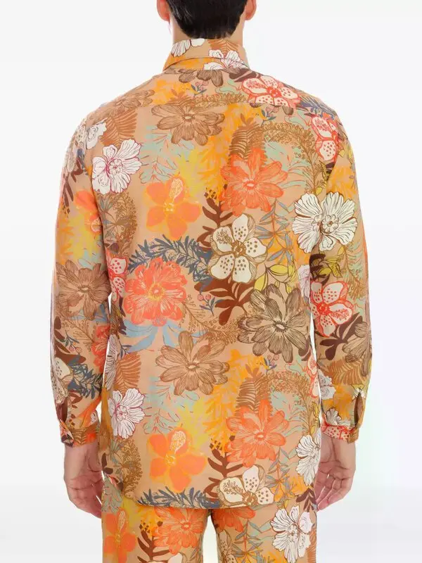 AMIR SLAMA Floral-print Button-up Shirt