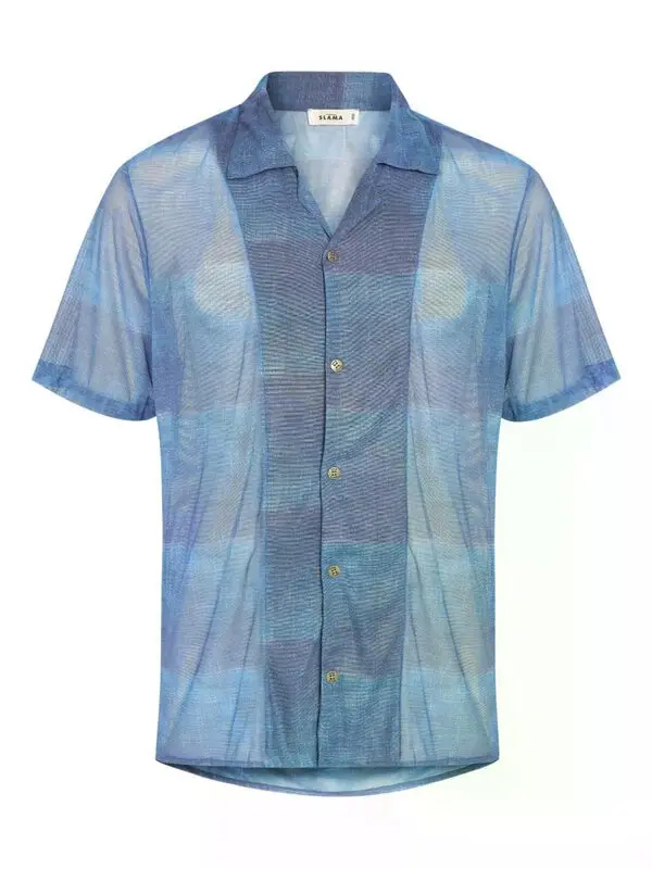 AMIR SLAMA Check-pattern Short-sleeve Shirt