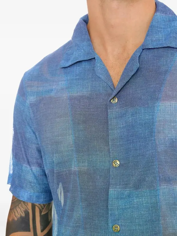 AMIR SLAMA Check-pattern Short-sleeve Shirt