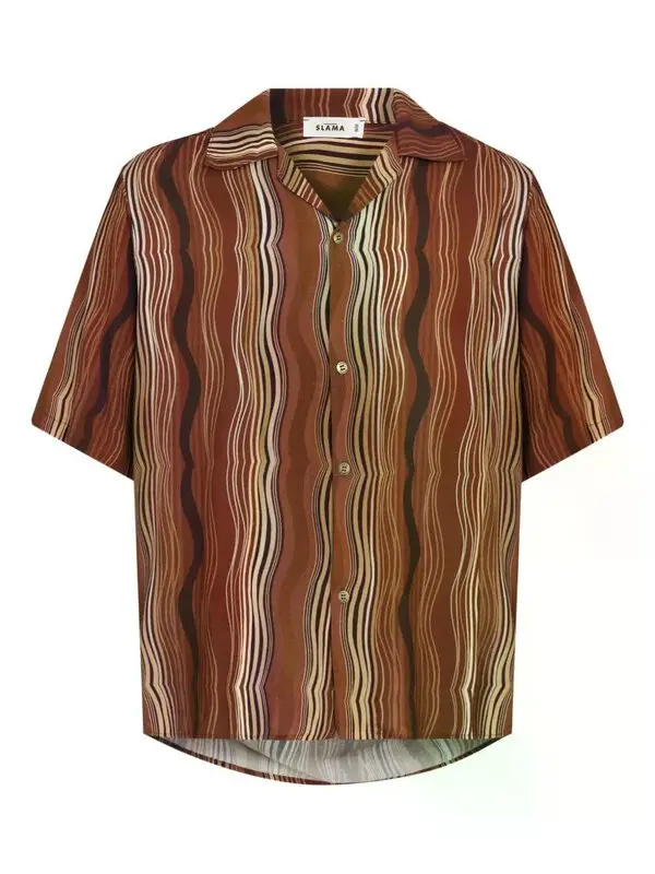 AMIR SLAMA Wave-pattern Short-sleeved Shirt