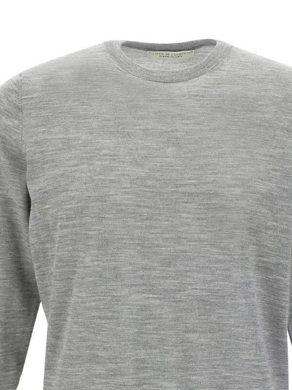 FILIPPO DE LAURENTIIS Merino Wool Crew Neck Sweater - Grey