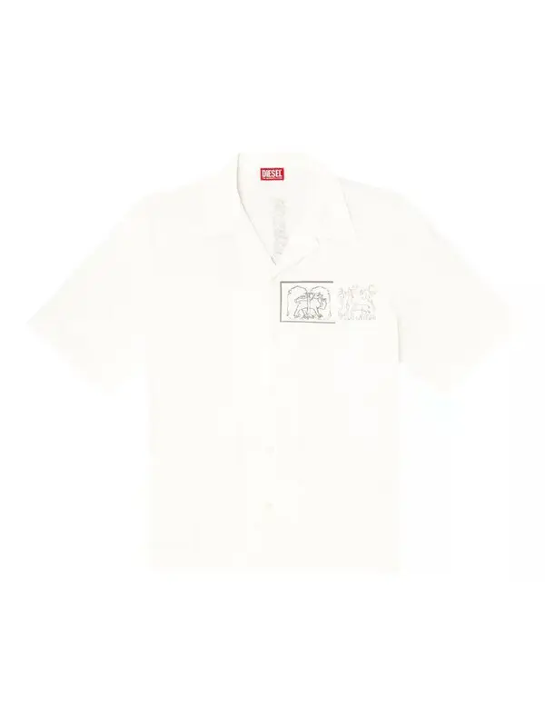 DIESEL Illustrated Short-sleeve Shirt - White