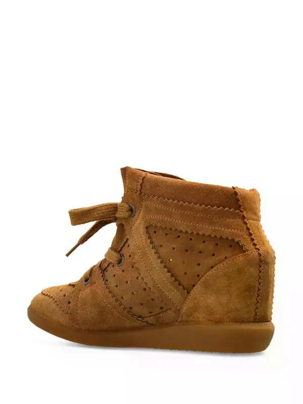 Isabel Marant Étoile Perforated Wedge Ankle Boots - Brown