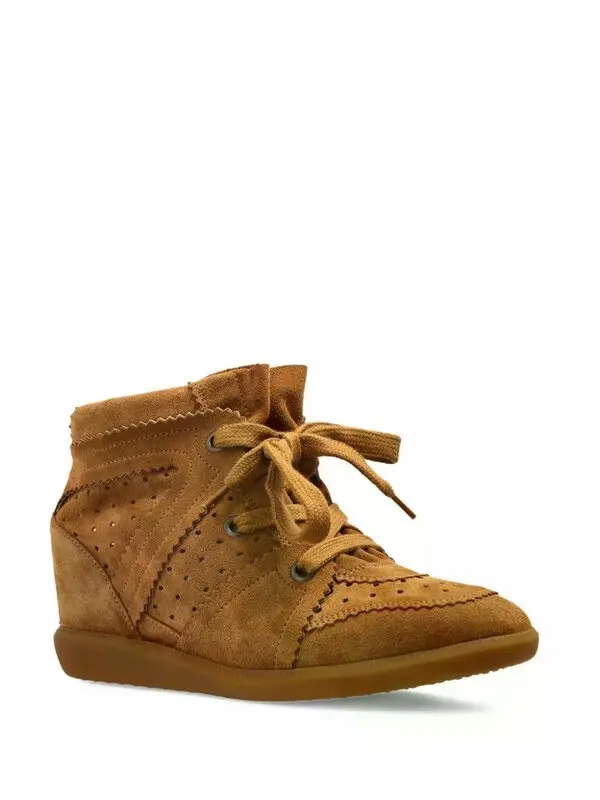 Isabel Marant Étoile Perforated Wedge Ankle Boots - Brown