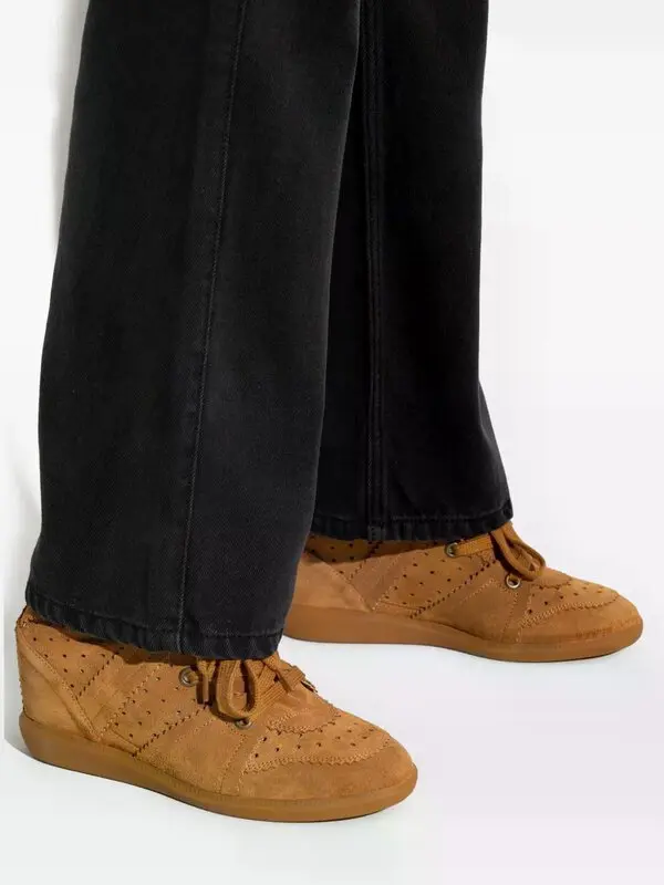 Isabel Marant Étoile Perforated Wedge Ankle Boots - Brown