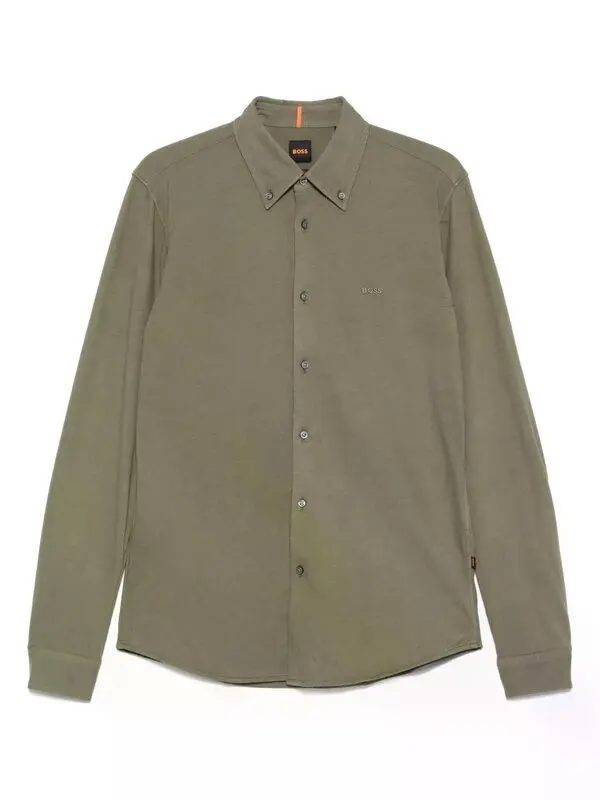 BOSS Logo-embroidered Shirt - Green