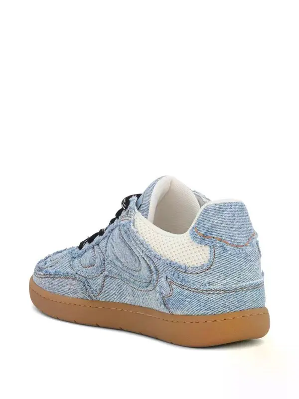 GANNI Paneled Raw-edge Sneakers - Blue