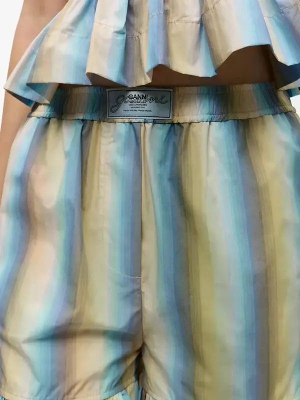 GANNI Striped Shorts