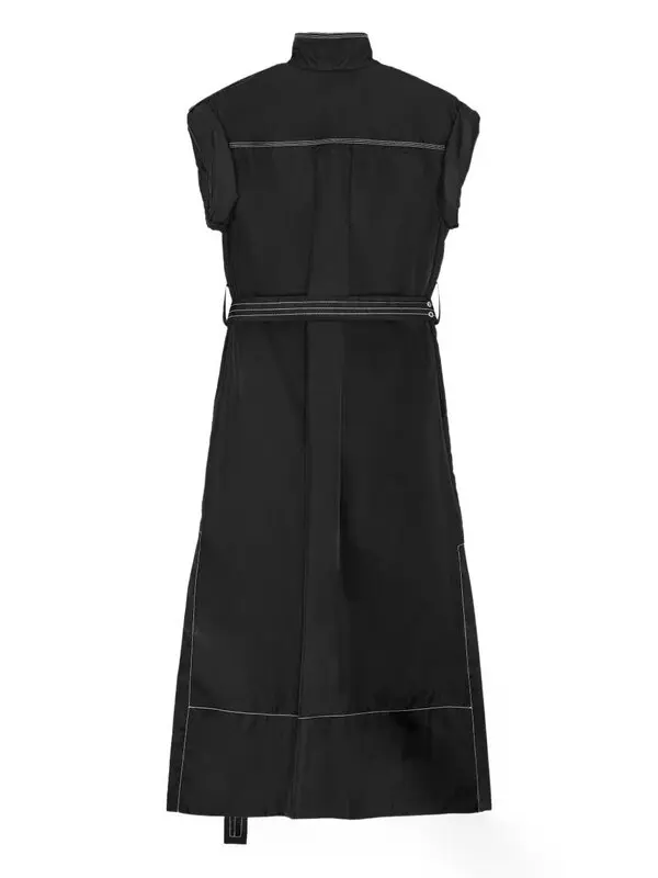 GANNI High-collar Belted Shirt Dress