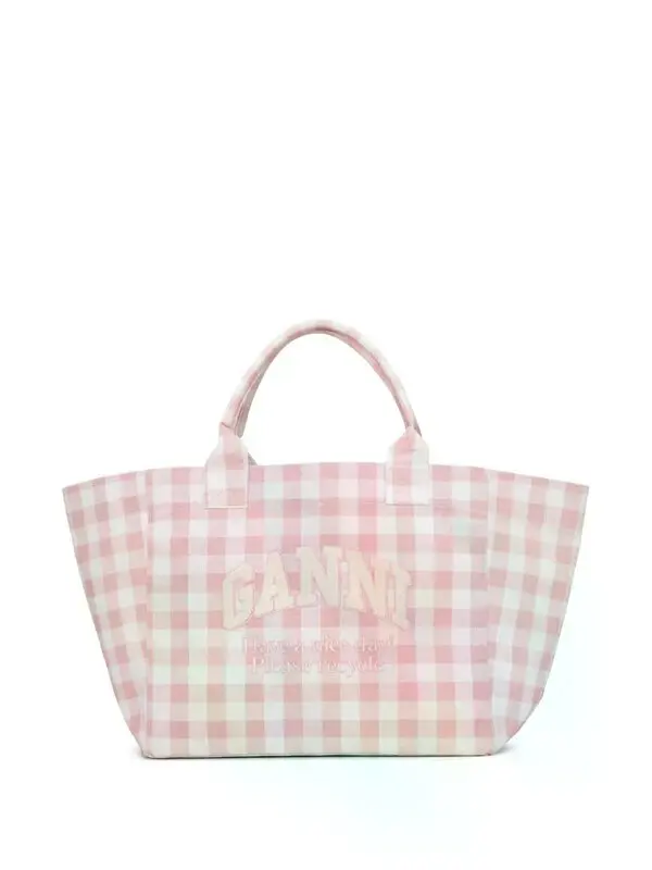 GANNI Checked Tote Bag