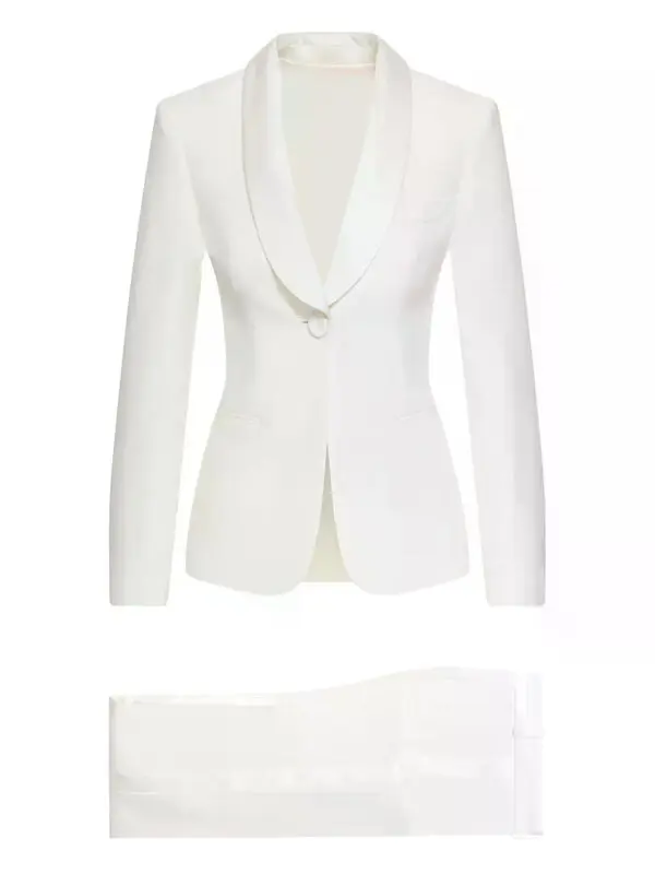 Giorgio Armani Wool Single-breasted Suit - White
