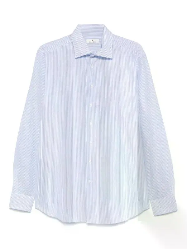 Scabal Cotton-linen Shirt - Blue