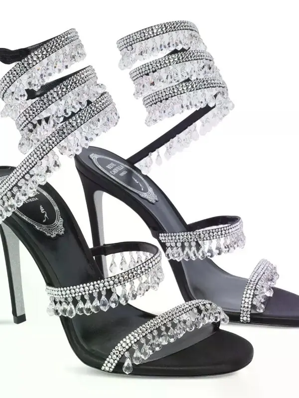 Rene Caovilla Crystal-embellished Stiletto Sandals - Black