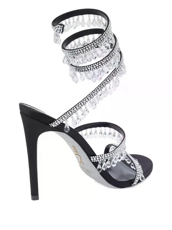 Rene Caovilla Crystal-embellished Stiletto Sandals - Black
