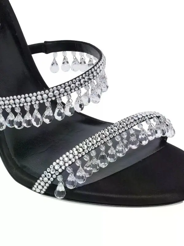 Rene Caovilla Crystal-embellished Stiletto Sandals - Black