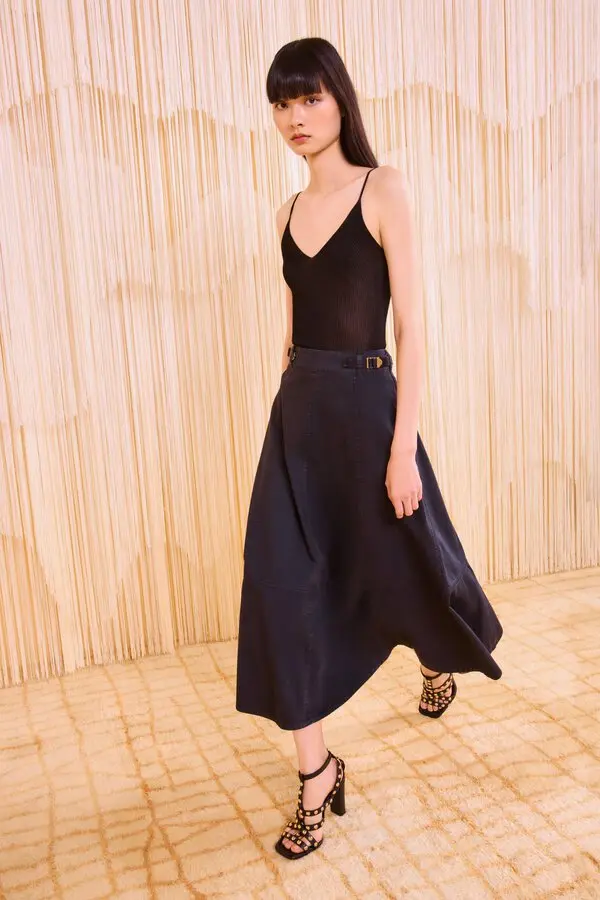 Ulla Johnson Finely High Waisted A-line Midi Skirt
