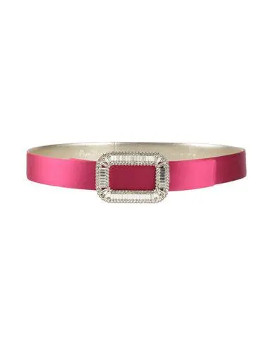 ROGER VIVIER Leather And Textile Belt - Magenta