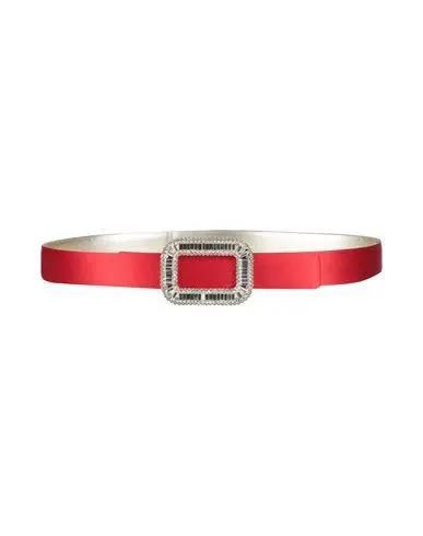 ROGER VIVIER Leather And Textile Belt - Red