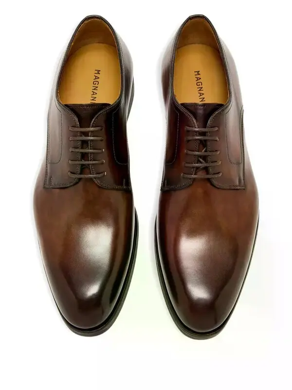 Magnanni Leather Lace-up Derby Shoes - Brown
