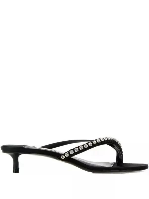 JIMMY CHOO Rhinestone-embellished Heeled Sandals - Black