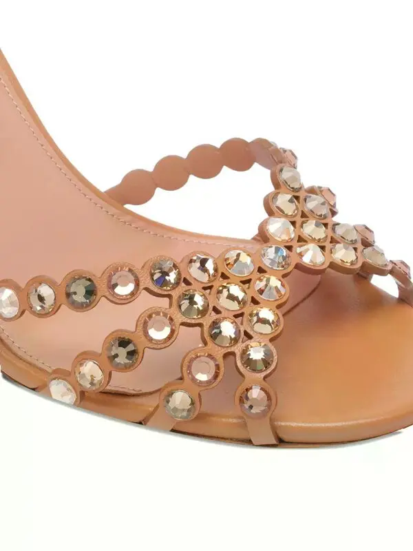 AQUAZZURA 85mm Leather Heeled Sandals - Neutrals