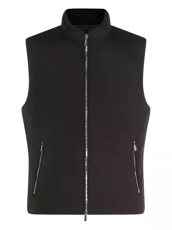 MOORER Zip-front Gilet - Brown
