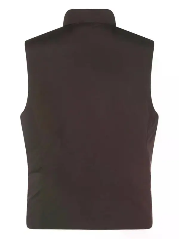 MOORER Zip-front Gilet - Brown