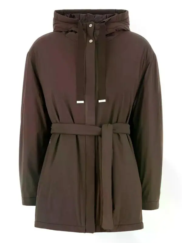 Herno Belted Hooded Jacket - Brown