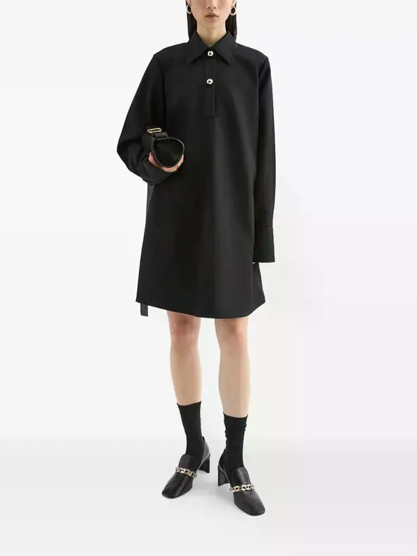 JIL SANDER Wool Polo Dress - Black