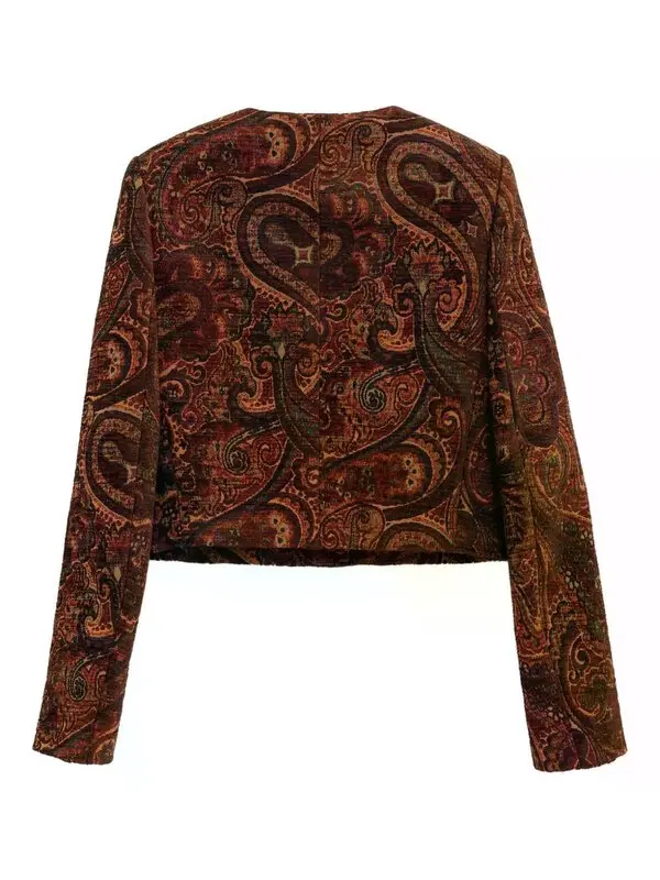 Chloé Paisley-printed Cropped Jacket - Brown