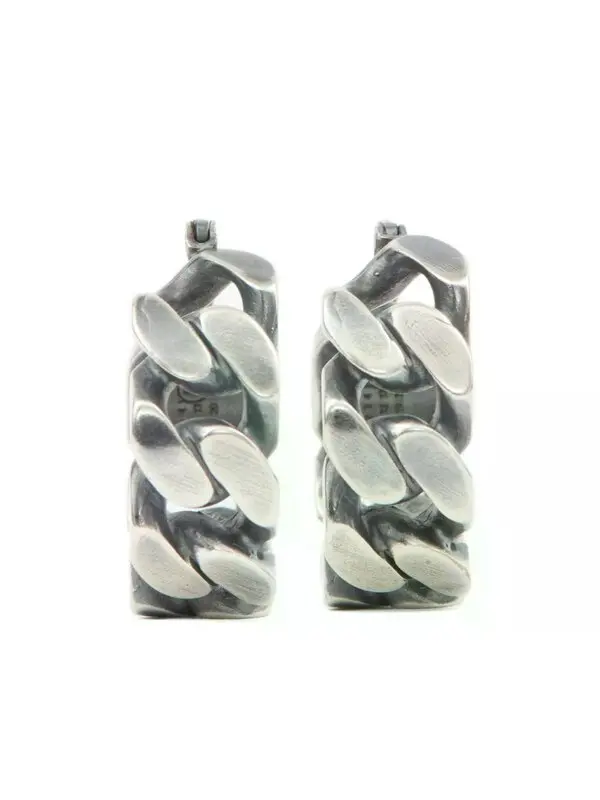 MAISON MARGIELA Chain-link Hoop Earrings - Silver