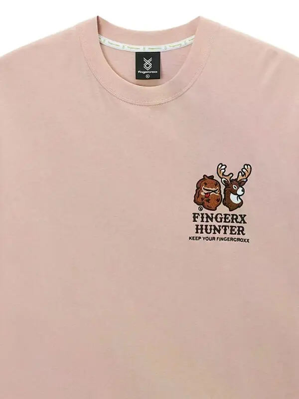 FINGERCROXX Logo-embroidered T-shirt - Pink