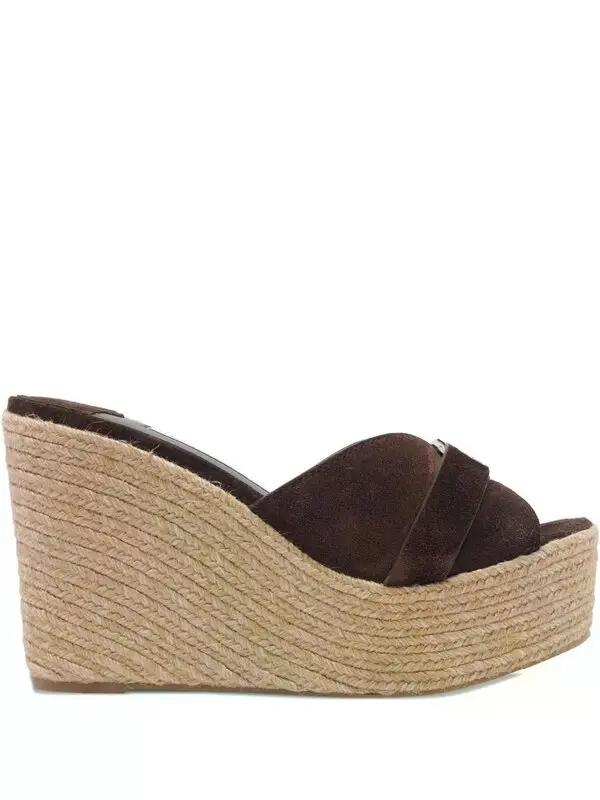 JIMMY CHOO 100mm Leda Wedge Sandals