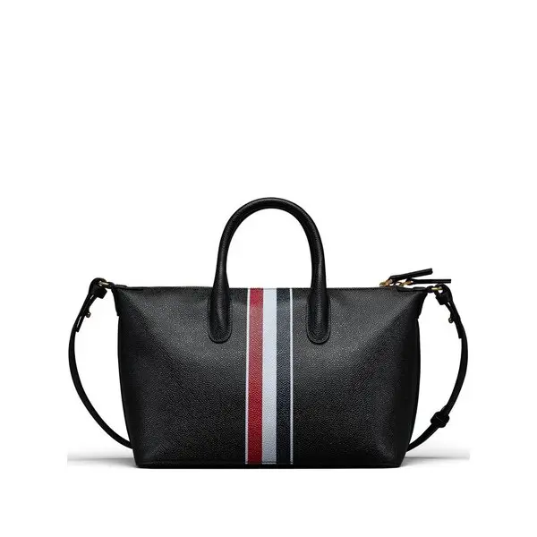 Thom Browne Pebbled Leather Tote Bag - Black
