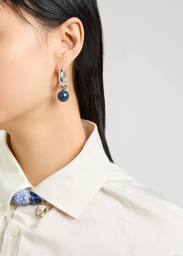 Agmes Sonia Sterling Hoop Earrings - Silver