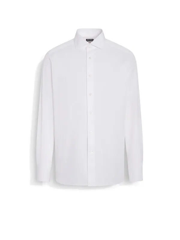 Zegna Micro-striped Centoventimila Cotton Shirt - White