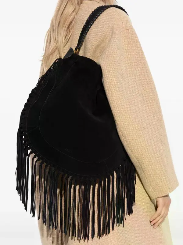 Isabel Marant Étoile Fringed Shoulder Bag - Black