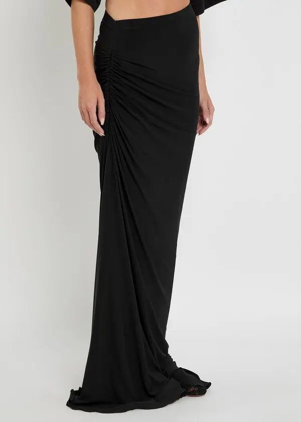 Alaïa Stretch-mesh Maxi Skirt - Black