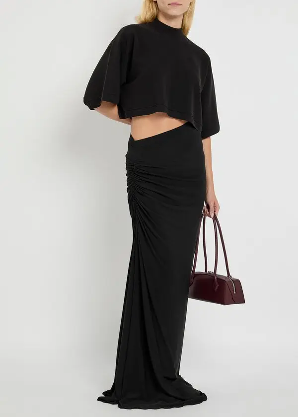 Alaïa Stretch-mesh Maxi Skirt - Black